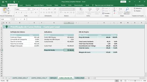 Planilha De Precificação Excel Cálculos De Lucro E Markup