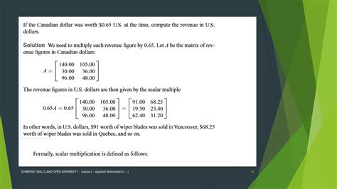 Basics Of Matrices With Application In Engineering Pptx Physics