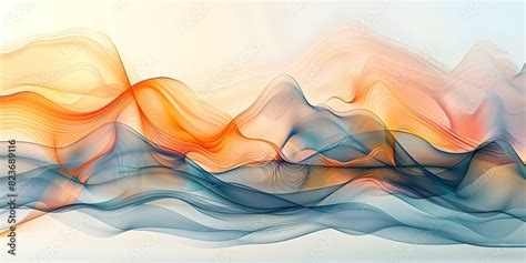 Modern Stock Market Information Visualization With Wide Format Ripple Curve Design Concept