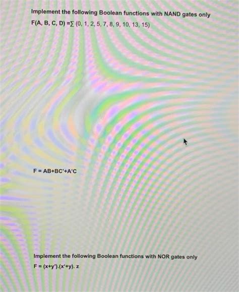 solved implement the following boolean functions with nand