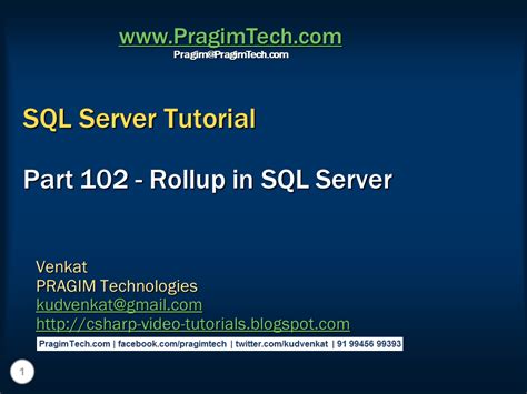 sql server and c video tutorial rollup in sql server
