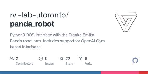 Github Rvl Lab Utorontopandarobot Python3 Ros Interface With The