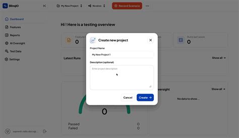 Create Projects Blinqio Documentation