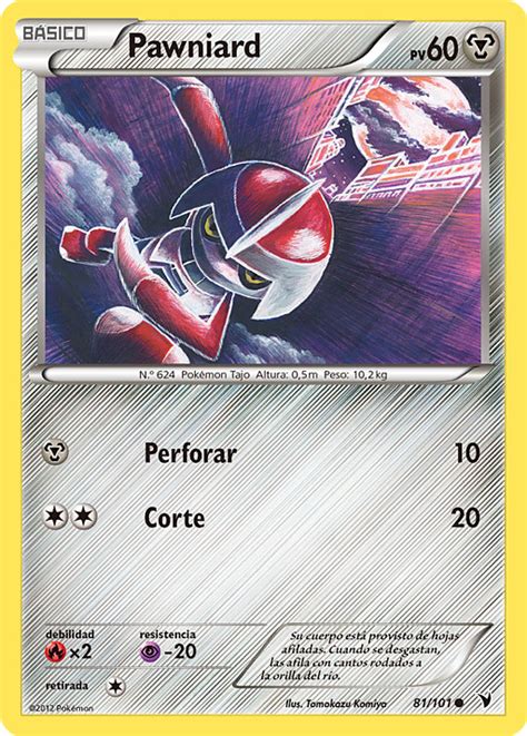 Pawniard 081 101 Negro Y Blanco Nobles Victorias Pokémon Paraíso