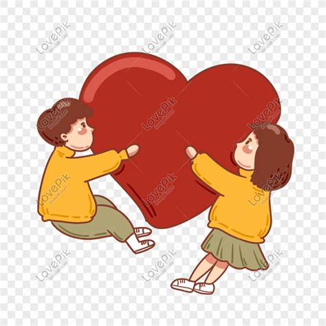손으로 그린 만화 벡터 발렌타인 커플 Png 일러스트 무료 다운로드 Lovepik