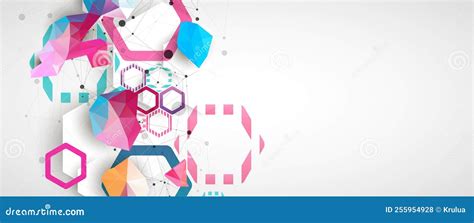Hexagonal Geometric Array Abstract Background Stock Vector