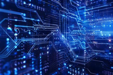 Premium Photo Blue Digital Cyberspace And Digital Data Network