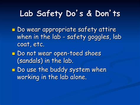 Lab Safety Dos And Donts Pdf