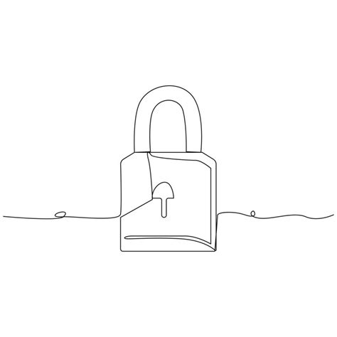 Continuous One Line Key Lock Outline Vector Art Illustration 35980210 Vector Art At Vecteezy