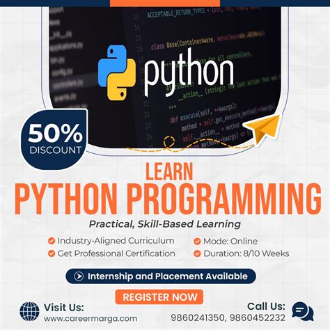 CareerMarga on LinkedIn: #pythontraining #careermarga #learntocode #techskills #programming