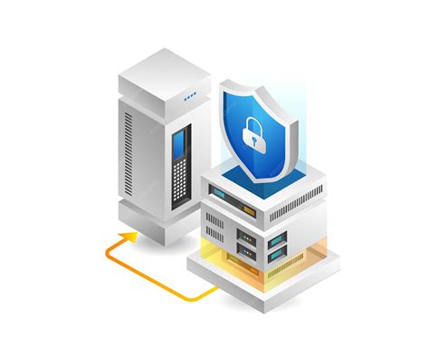 Premium Vector Flat 3d Concept Isometric Illustration Of Server Big Data Security