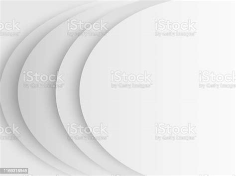 Abstract Circle Blank Paper White And Gray Tone Vector Background Wave Overlapping With Shadow