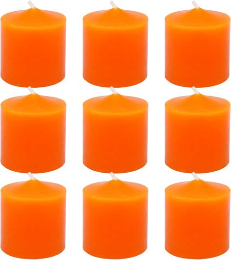 15 Hour Orange Votive Candles Unscented Small 15 Inch
