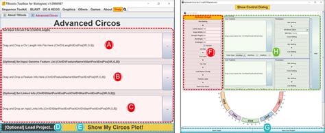 main interface and parameter panel of advanced circos a c input file