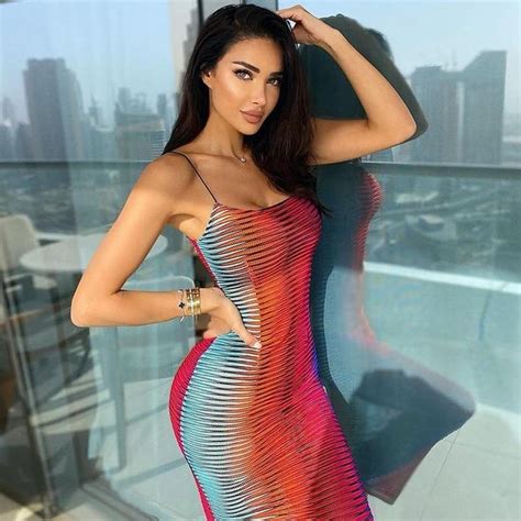 Summer Sexy Womens Multicolor Striped Mesh Skinny Bodycon Cami Dress