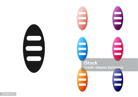 흰색 배경에 격리 된 검은 빵 덩어리 아이콘 다채로운 아이콘을 설정합니다 벡터 개념에 대한 스톡 벡터 아트 및 기타 이미지 개념 건강한 생활방식 건강한 식생활