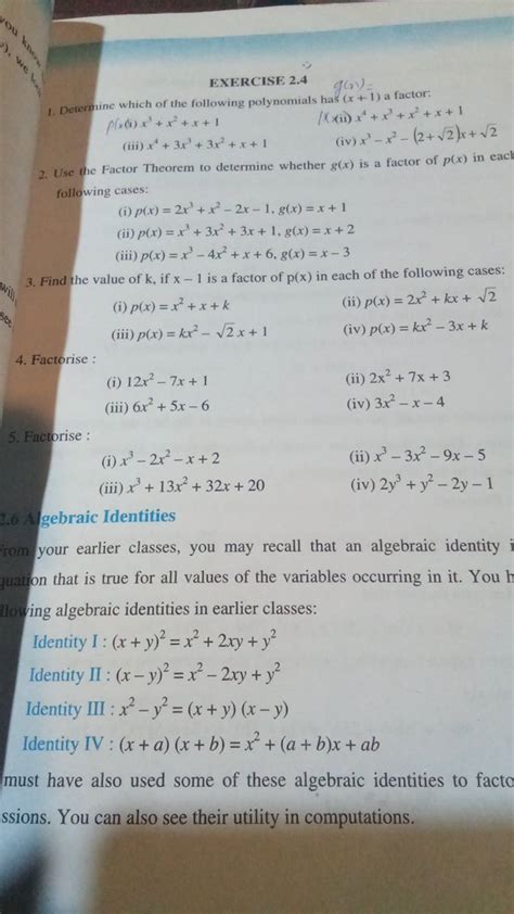 Exercise 2 4 G X Determine Which Of The Following Polynomials Has Begi