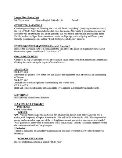 Lesson Plan And Feedback Portfolio