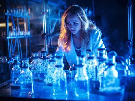 Premium Ai Image Female Scientist Conducting Experiments In A High Tech Lab