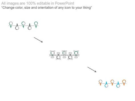 five staged sequential timeline with percentage powerpoint slides