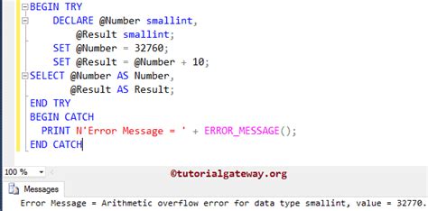 Sql Error Message