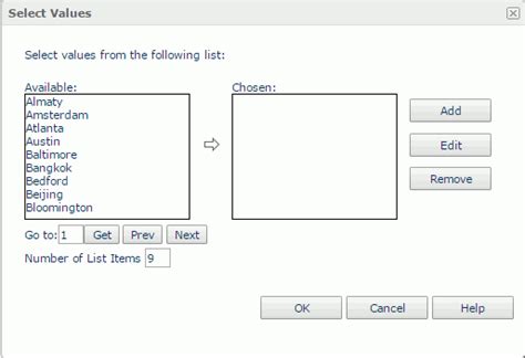 Select Values Logi Analytics