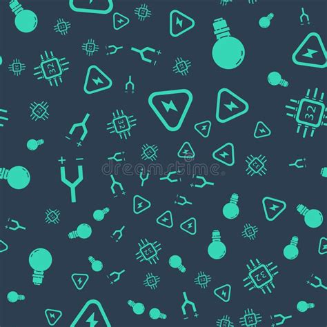 Set Processor With Microcircuits Cpu Fuse Electrical Panel And Electric Circuit Scheme Icon