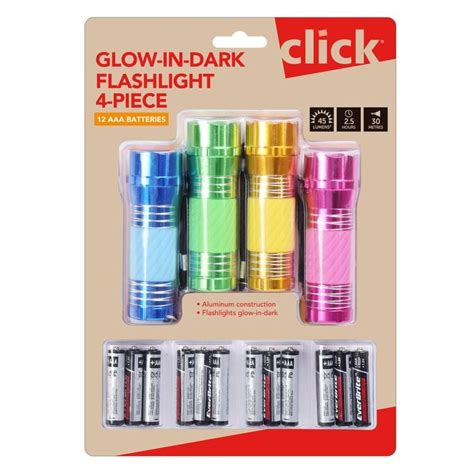 Click Glow In Dark Flashlight 4 Pack Bunnings New Zealand