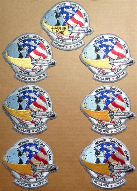 7 Nasa Space Shuttle Challenger 1986 Patches Sts 51 L One Unique Date