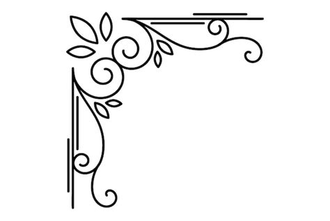 Premium Vector Corner Ornament Wedding Ornamental Design Element Flourish Vector Silhouette Art