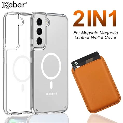 맥세이프 카드 홀더 지갑 투명 케이스 마그네틱 무선 충전 커버 삼성 S23 S22 울트라 S21 Fe S20 노트 20 A73 A53 Aliexpress