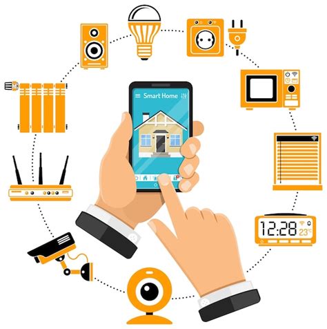 스마트 홈 및 사물 인터넷 프리미엄 벡터