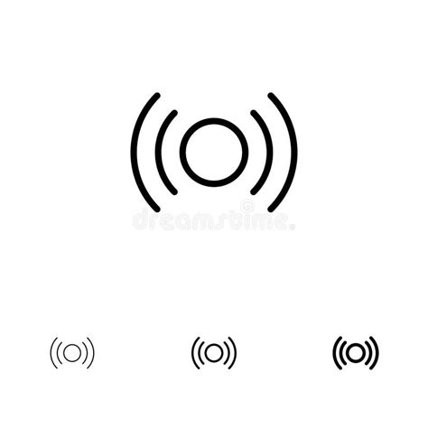 Basic Essential Signal Ui Ux Bold And Thin Black Line Icon Set Stock Vector Illustration