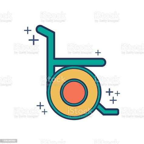 휠 의자 아이콘 벡터 일러스트 레이 션 글리프 스타일 디자인 색상과 더하기 기호 흰색 배경에 고립되어 있습니다 Accessible Parking Sign에 대한 스톡 벡터