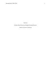 EBP Task Paper Docx Running Head TASK TWO Task Two Evidence Based Practice And