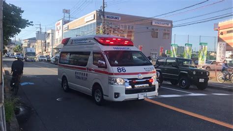 【緊急走行】交差点を直進する救急車。豊中市消防局 救急86 Youtube