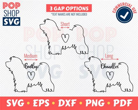 Maltese Custom Name SVG Cut File With Heart And Text Etsy