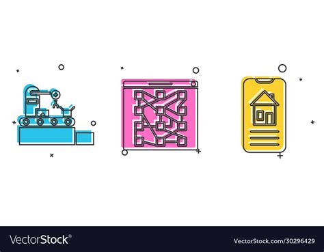 set factory conveyor system belt global royalty free vector
