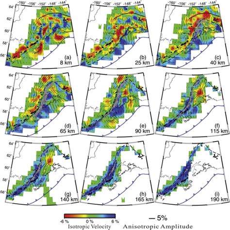 Map Views Of P Wave Azimuthal Anisotropy Tomography Of The Alaska