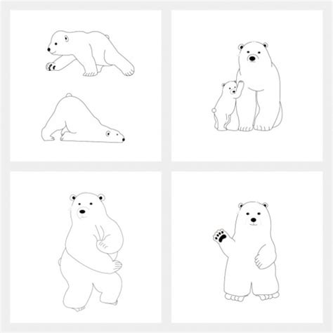 만화 귀여운 북극곰 그리기 곰 클립 아트 흑백 클립 아트 흑백 초안 Png 일러스트 및 벡터 에 대한 무료 다운로드 Pngtree