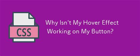 為什麼我的按鈕上的懸停效果不起作用？ Css教學 Php中文網