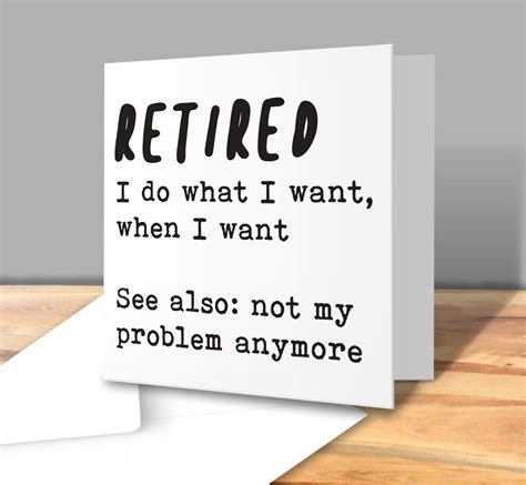 Retired Definition Retirement Greetings Card Victorian Print
