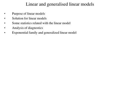 ppt linear and generalised linear models powerpoint presentation
