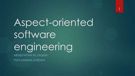 Aspect Oriented Software Engineering Draft Pptx Programming
