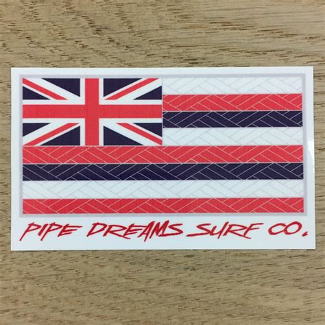 808 Hawaiian Flag 5 Vinyl Sticker Pipe Dreams Surf Co