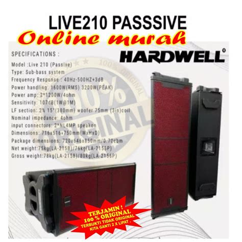 jual speaker pasif line array hardwell live 210 original perbox