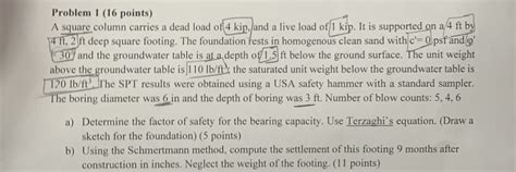 problem 1 16 ﻿points a square column carries a dead