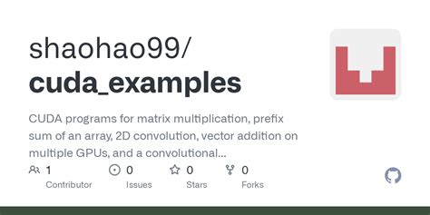 GitHub Shaohao Cuda Examples CUDA Programs For Matrix Multiplication Prefix Sum Of An