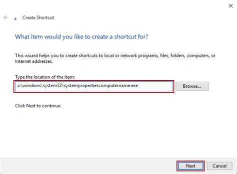 Create Shortcut Of Computer Name Settings In Windows