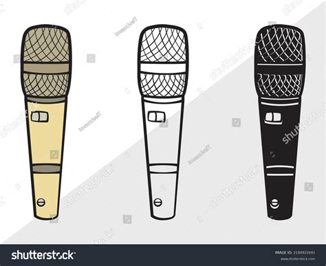 Microphone Svg Printable Vector Illustration Stock Vector Royalty Free